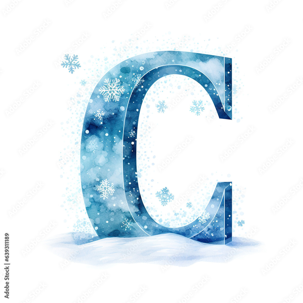 Christmas letter C design on a white background. English alphabet ...