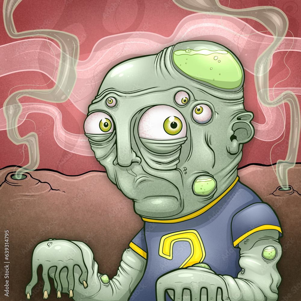Mutation Man in a Nuclear Waste Land with Green Skin, Boils, and Sores ...