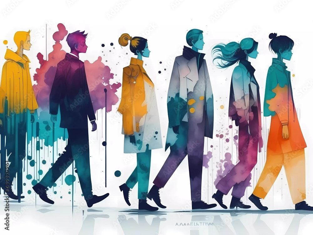 Paleta de Pasarela: Gente de Razas Variadas Paseando en Vestidos ...