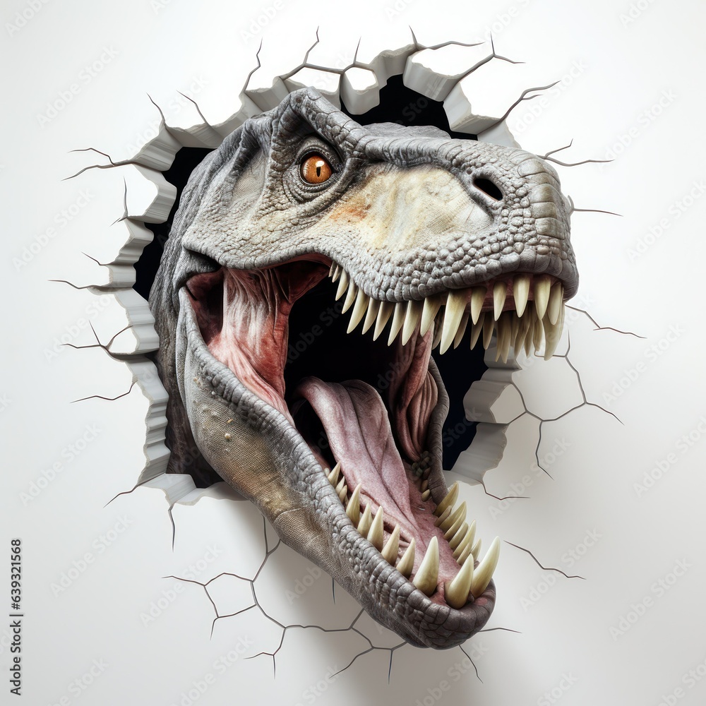 T-rex on white background, Tyrannosaurus rex dinosaur vector ...