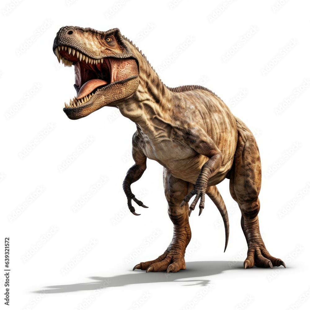 T-rex on white background, Tyrannosaurus rex dinosaur vector ...