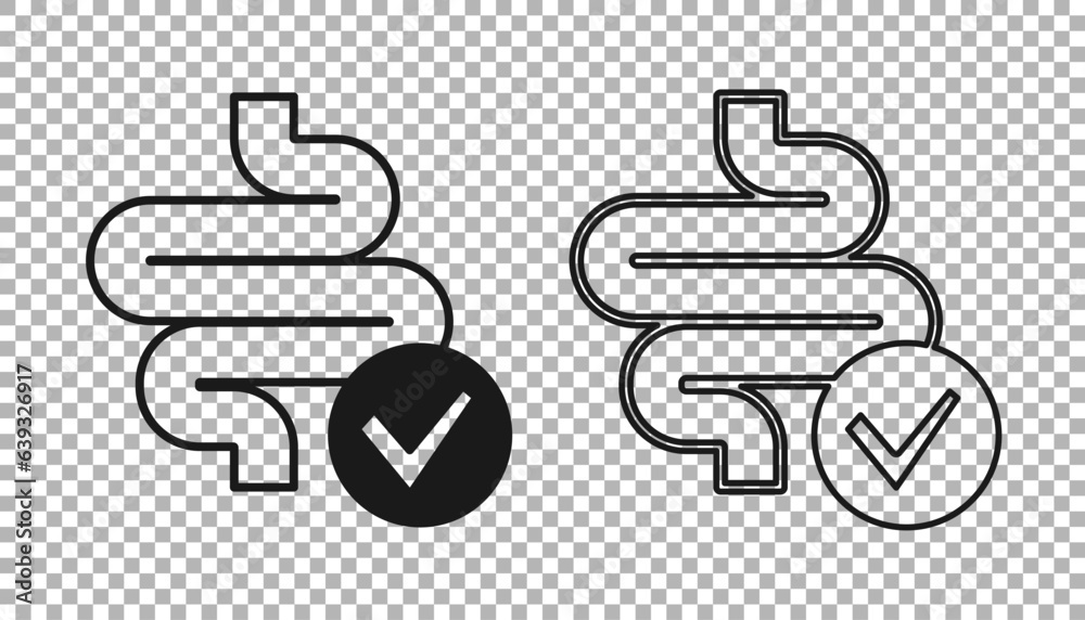 Black Intestines icon isolated on isolated on transparent background ...