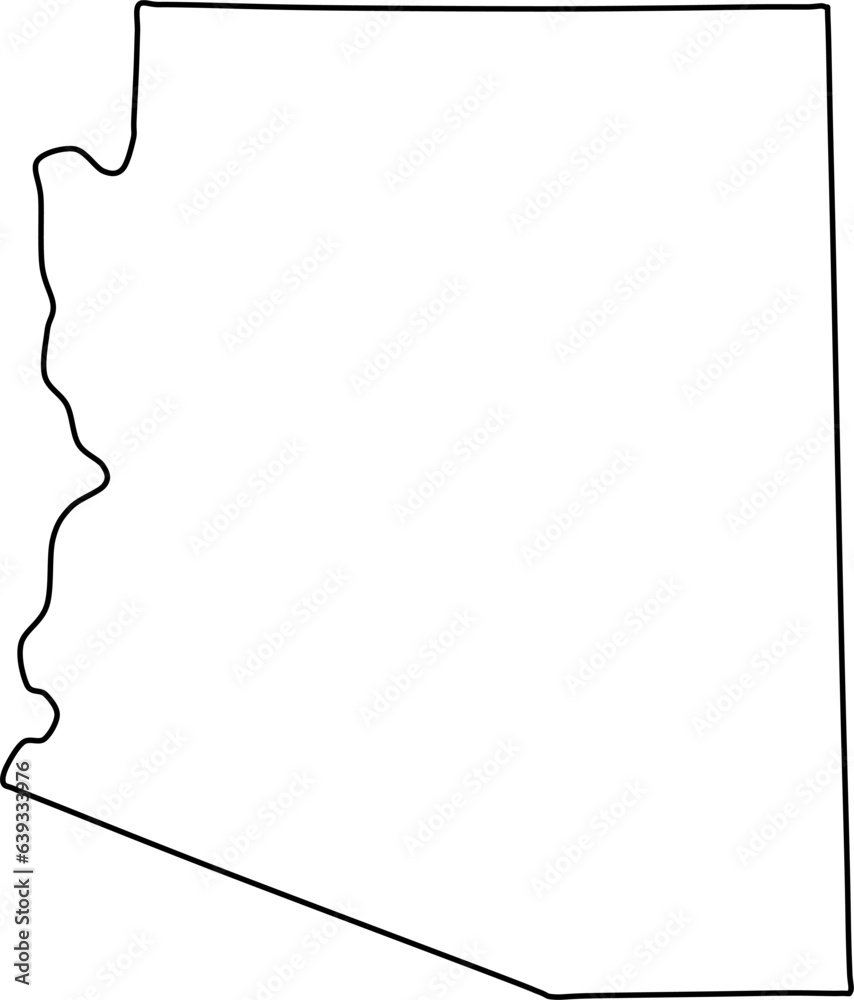 arizona map, arizona vector, arizona outline, arizona Stock Vector ...