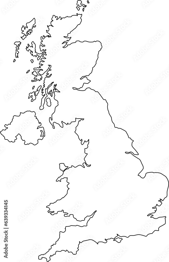 United Kingdom Map United Kingdom Vector United Kingdom Outline United Kingdom Detailed