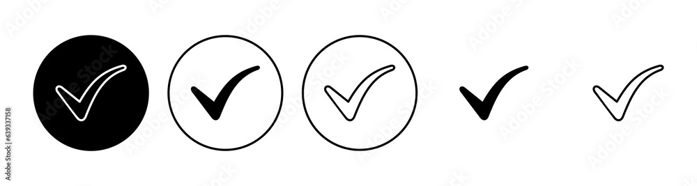 Check mark set. Check mark icon. Tick mark symbol vector Stock Vector ...