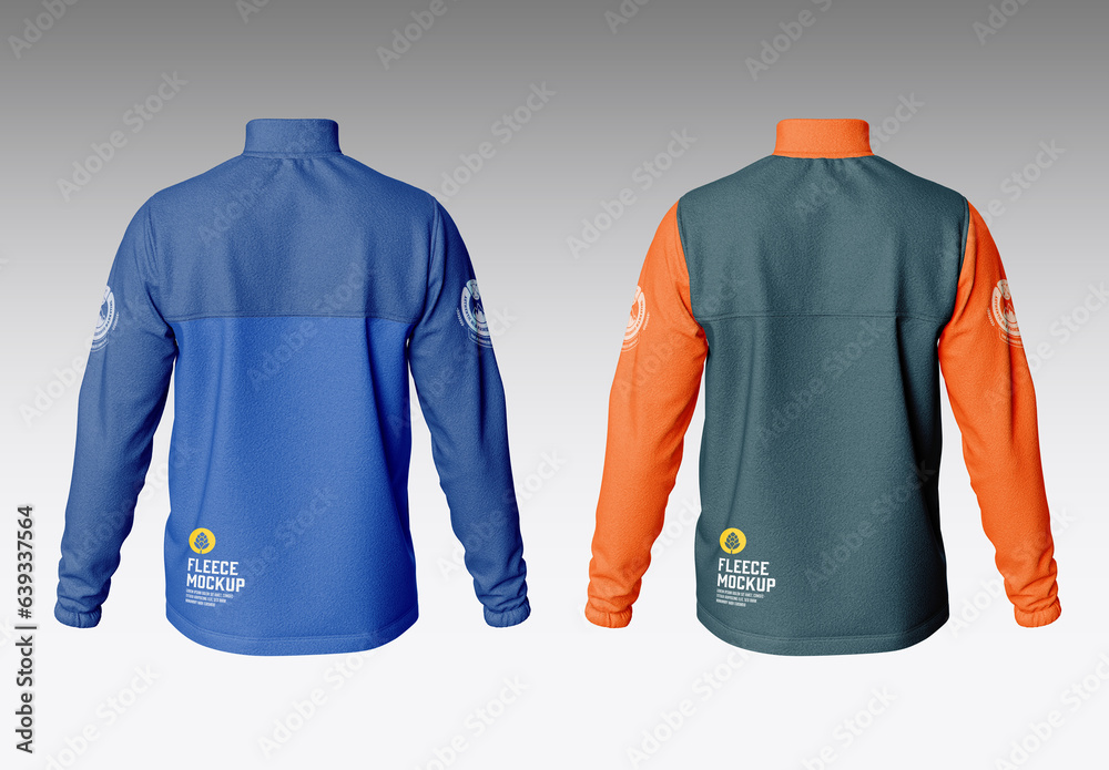 Men's Fleece Jacket Mockup Stock Template | Adobe Stock