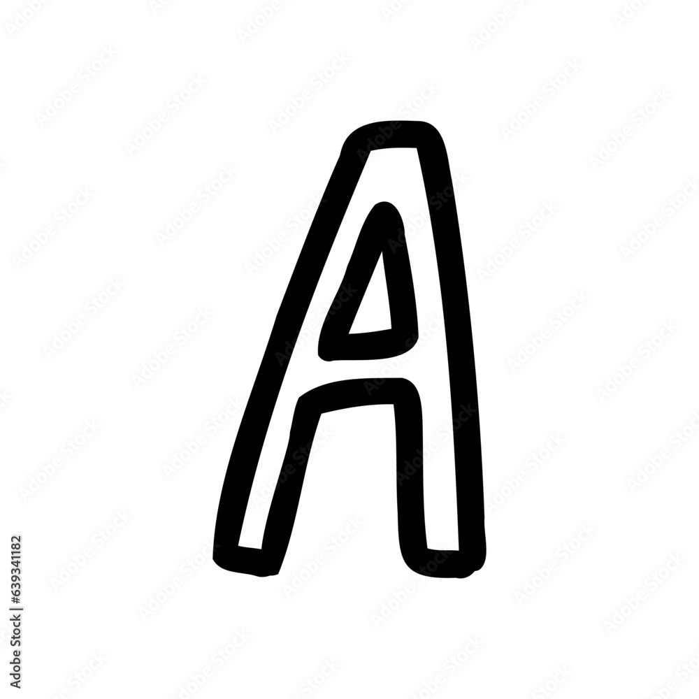Capital A letter of latin english outline font in outline bubble style ...