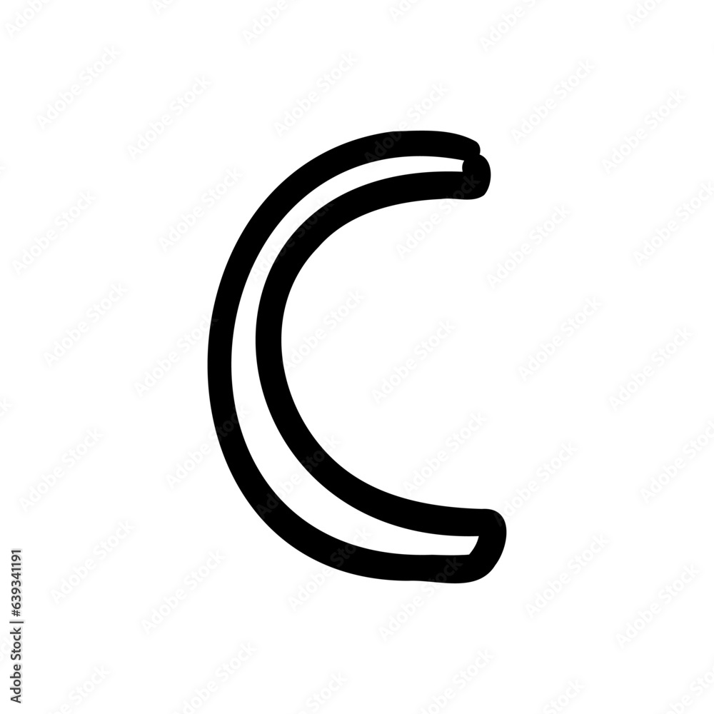 Capital C letter of latin english outline font in outline bubble style ...