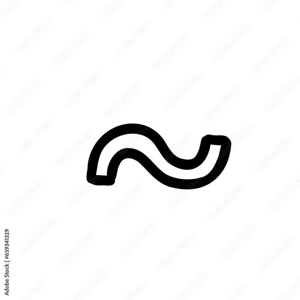 Symbol tilde outline font in outline bubble style isolated on white ...