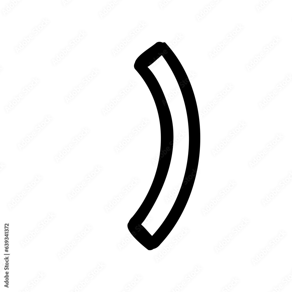 Symbol close right parentheses outline font in outline bubble style ...