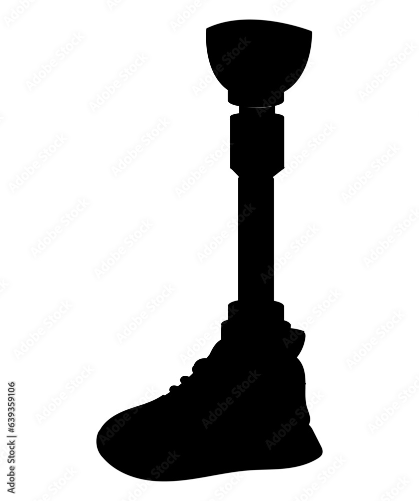Black silhouette of a prosthetic leg, Human leg prostheses. Upper limb ...