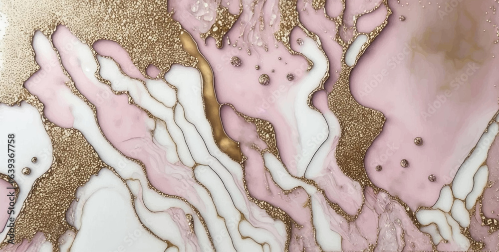 Epoxy resin pastel pink white geode background,golden glitter veins ...