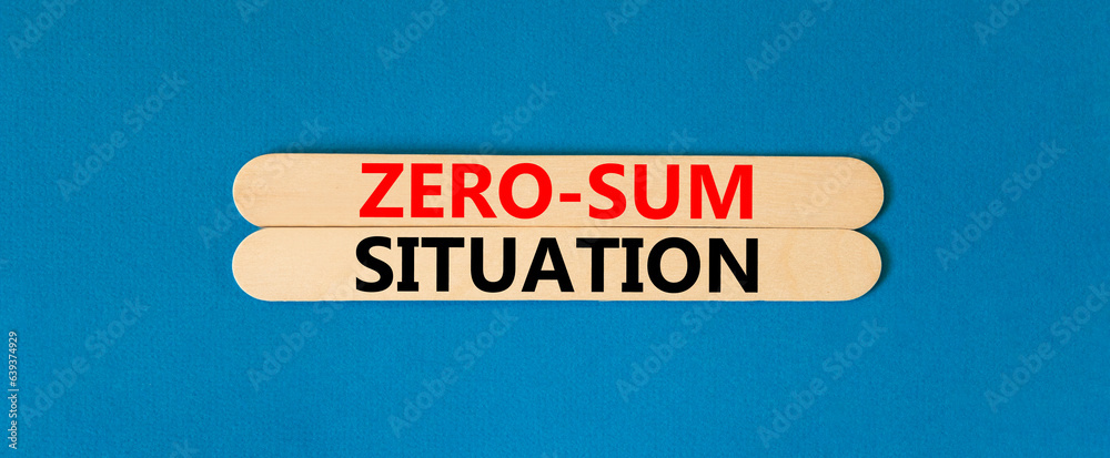 Zero-sum situation symbol. Concept words Zero-sum situation on ...