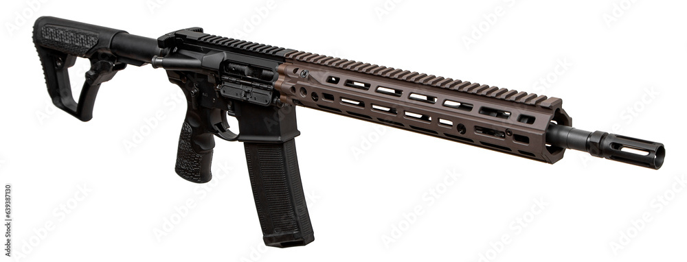 Modern automatic rifle isolated on white background. Weapons for police ...