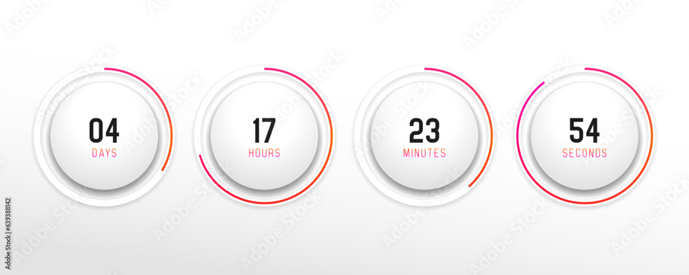 Countdown timer. Clock counter. Vector template for your design. Stock ...