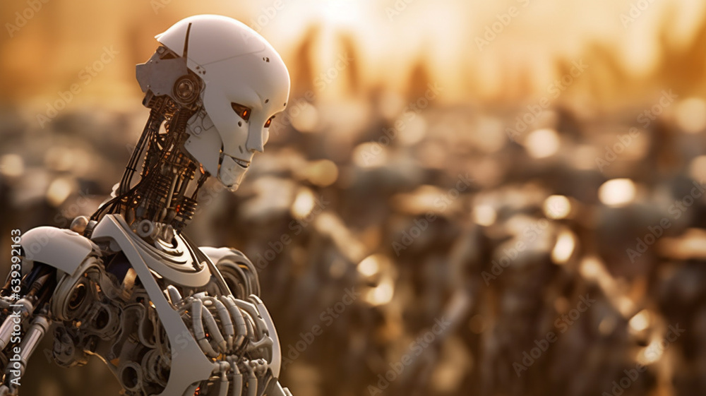 humanoid android robot with artificial intelligence, evil or killer and ...