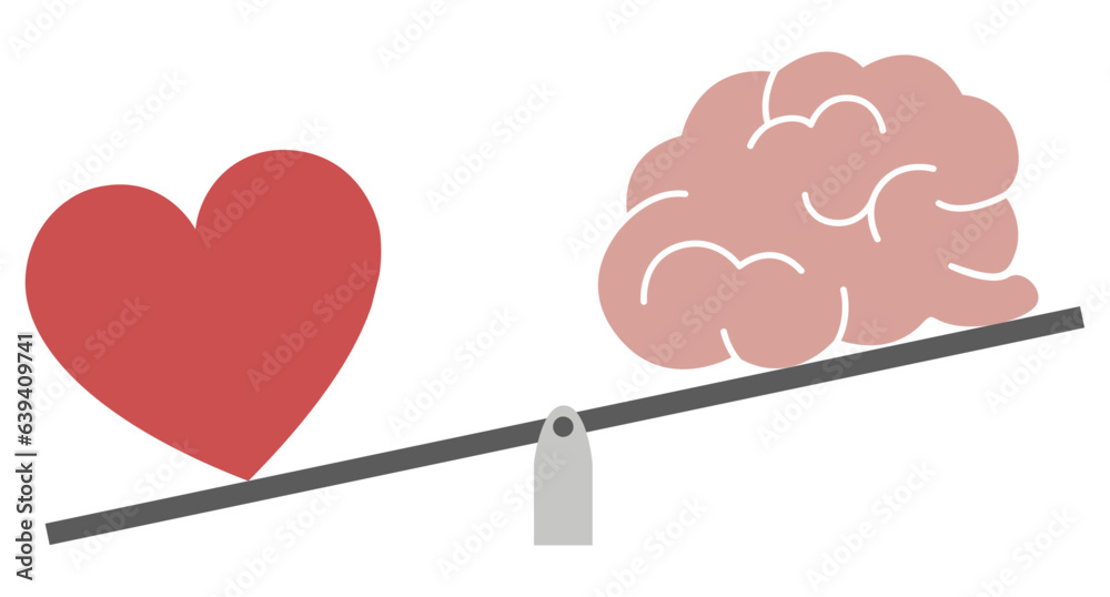 Balance of life and love. Heart has more weight than mind. Mental ...