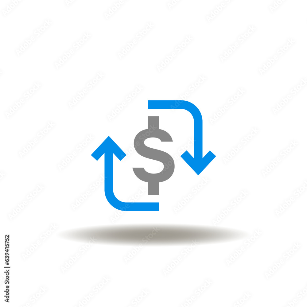 Vector illustration of dollar currency and arrow cycle. Icon of money ...