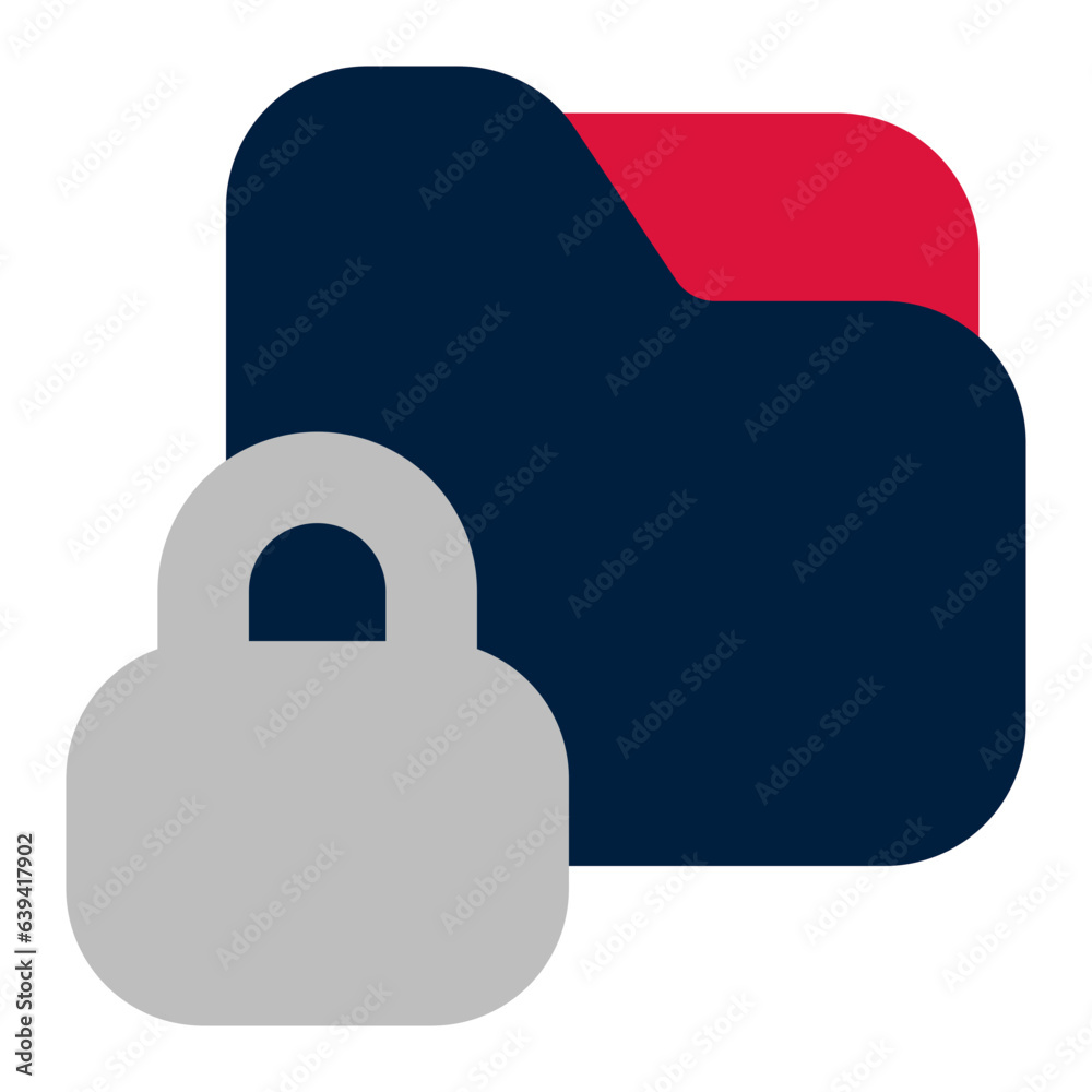 Lock Folder Icon - Vector File and Folder Symbol Stock Vector | Adobe Stock