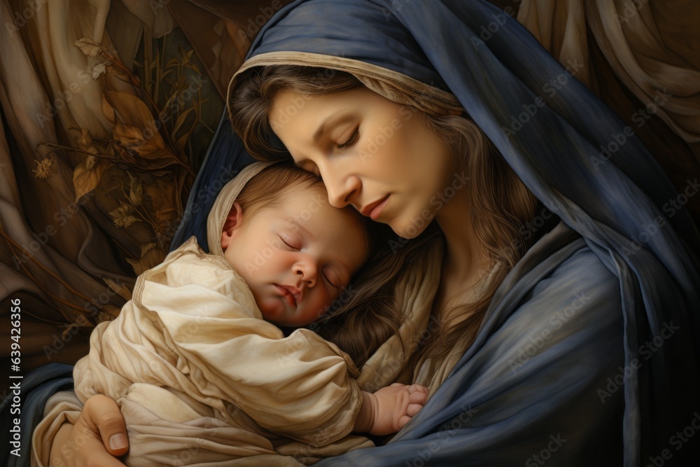 Religious background with people of the bible period with copy space ...