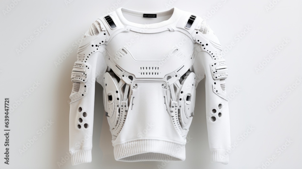 dressrobot sweatshirt white print, in the style of realistic and hyper ...