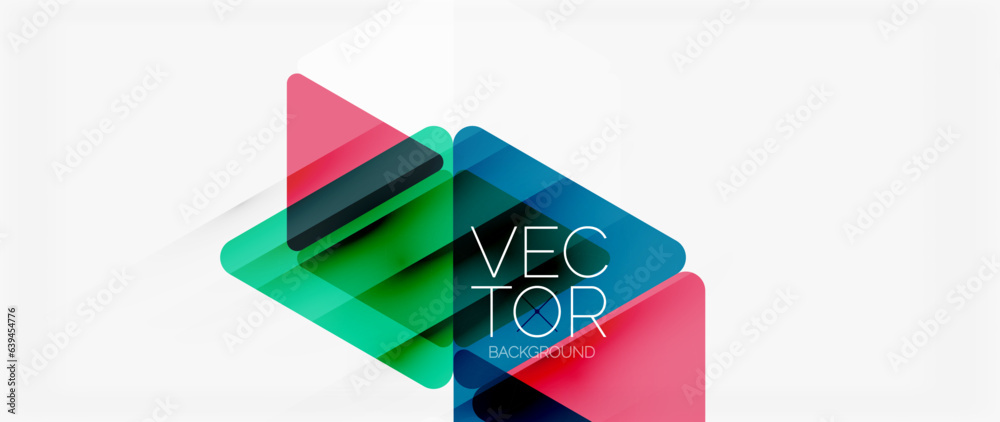 Abstract background. Color transparent triangles in mosaic style with ...