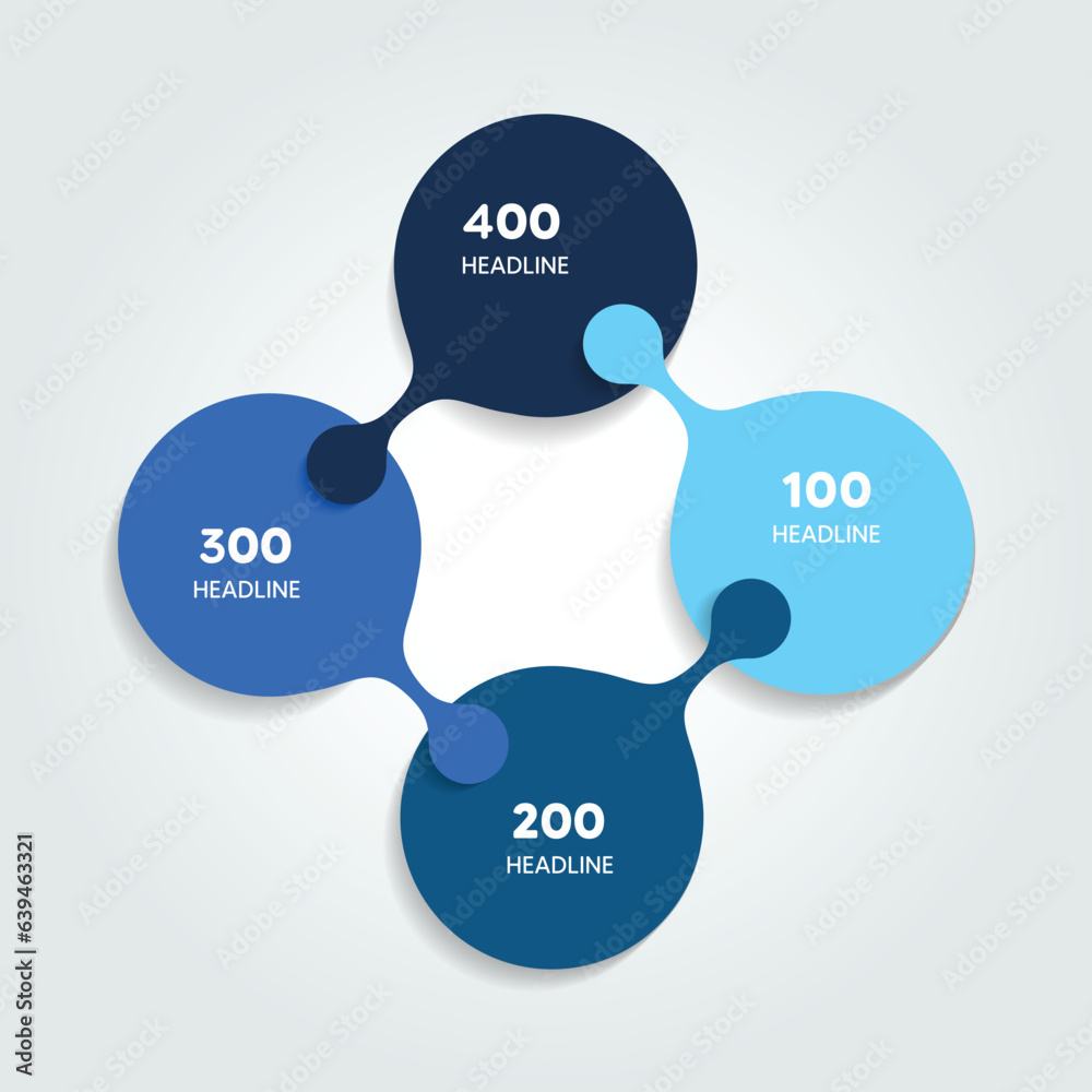 Circle infographic template. Round net diagram, graph, presentation ...
