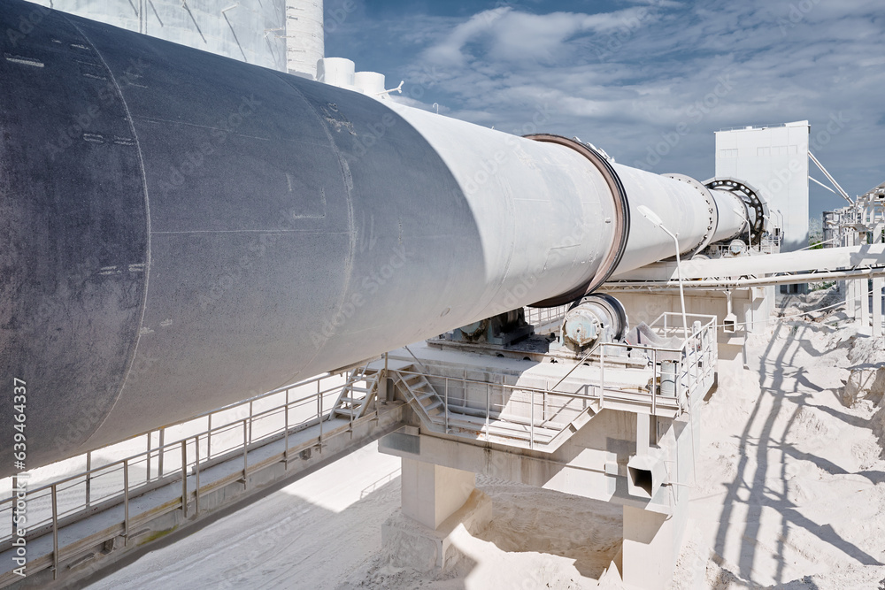 Roasting rotary furnace with pipe at manufacturing plant Stock Photo ...