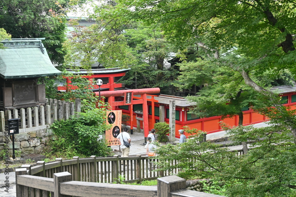 Vermilion torii of a Japanese shrine. Vermilion is used because the ...