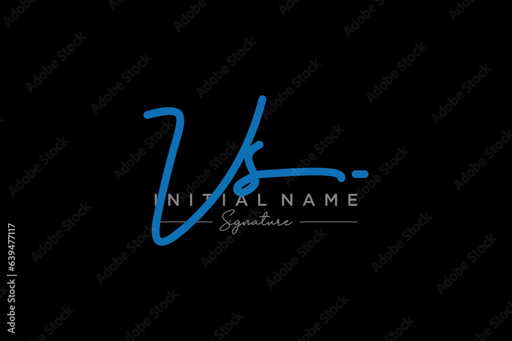 Initial VS signature logo template vector. Hand drawn Calligraphy ...