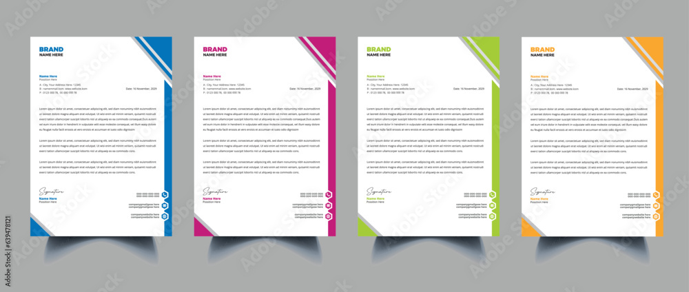 Letterhead format template, business style letterhead design template ...
