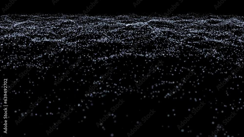 Particular particles background as water motions on a dark black ...