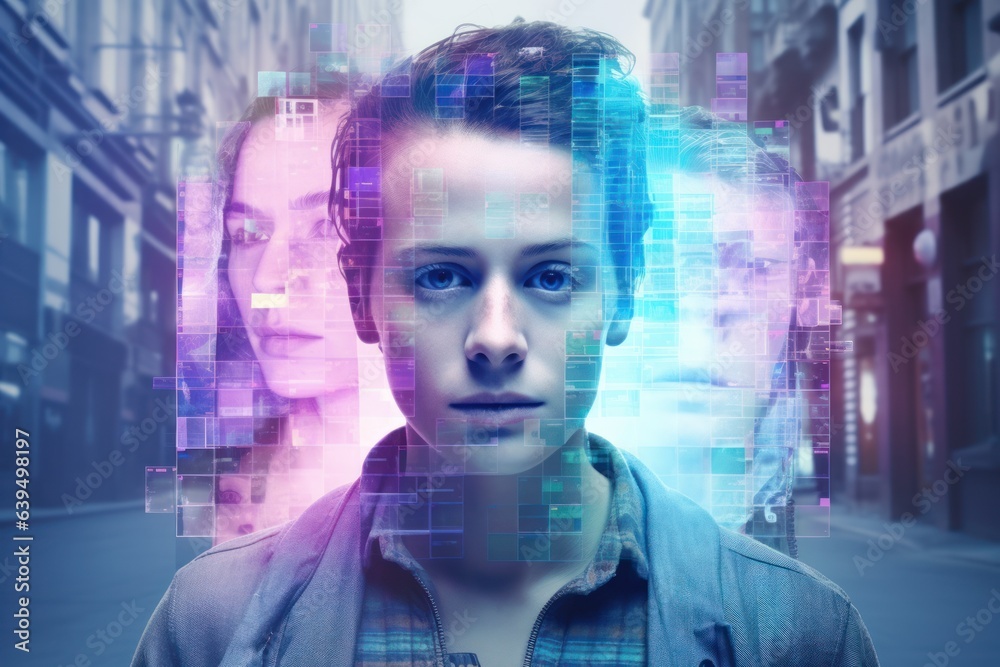 conceptual illustration on the theme Digital Identity and digital trace ...