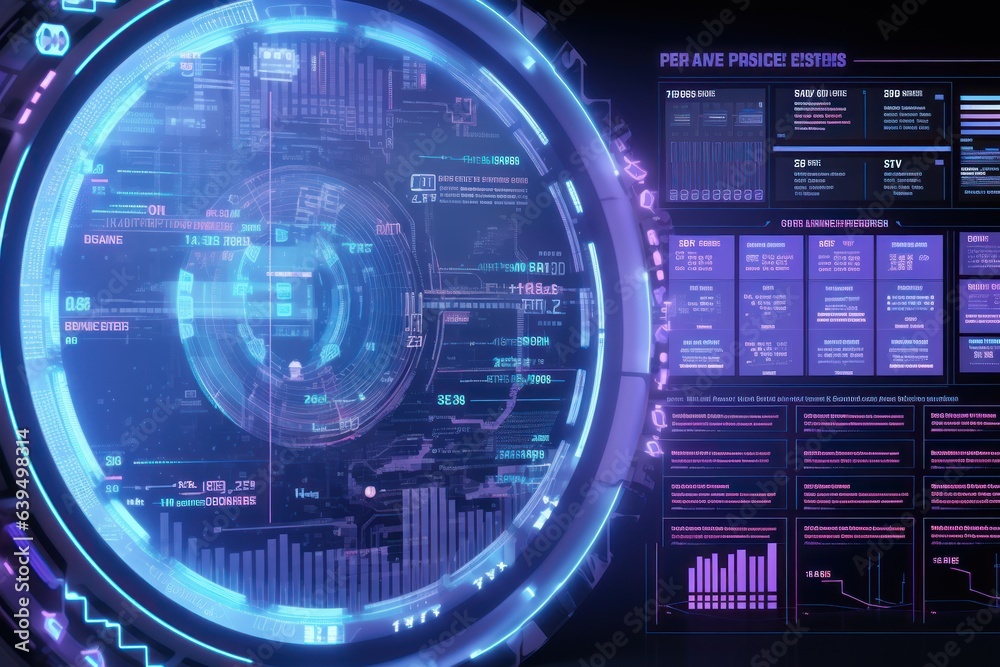 concept of a futuristic user interface in cyberpunk style, ai tools ...