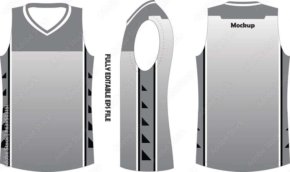 Basketball Jersey Mock up front and back view for clubs Vectors Stock ...