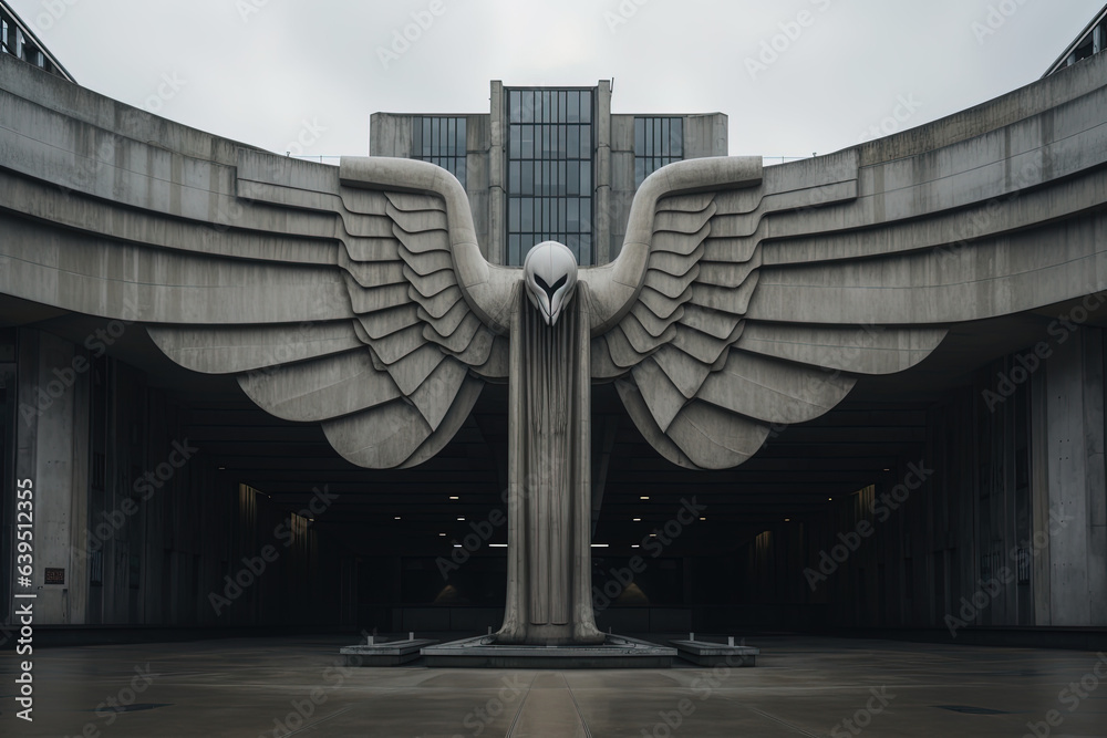 Symmetrical Architecture of the Soviet Union Brutalist Style Building Stock Illustration | Adobe ...