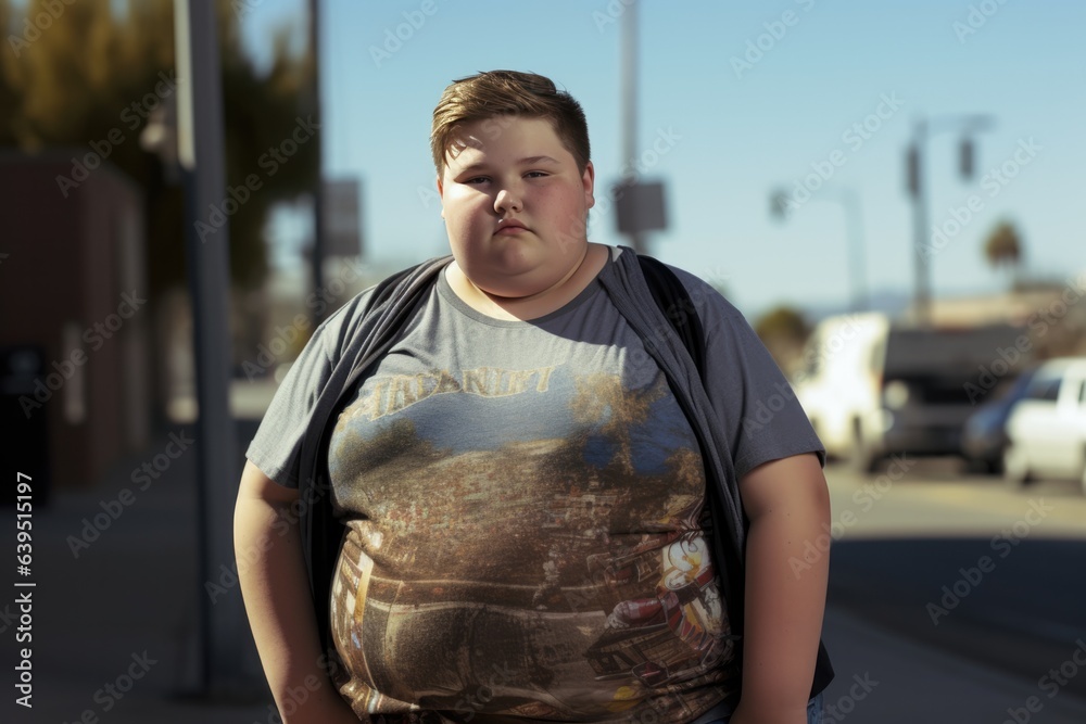 Overweight Boy . Сoncept Causes Of Obesity In Children, Overcoming ...