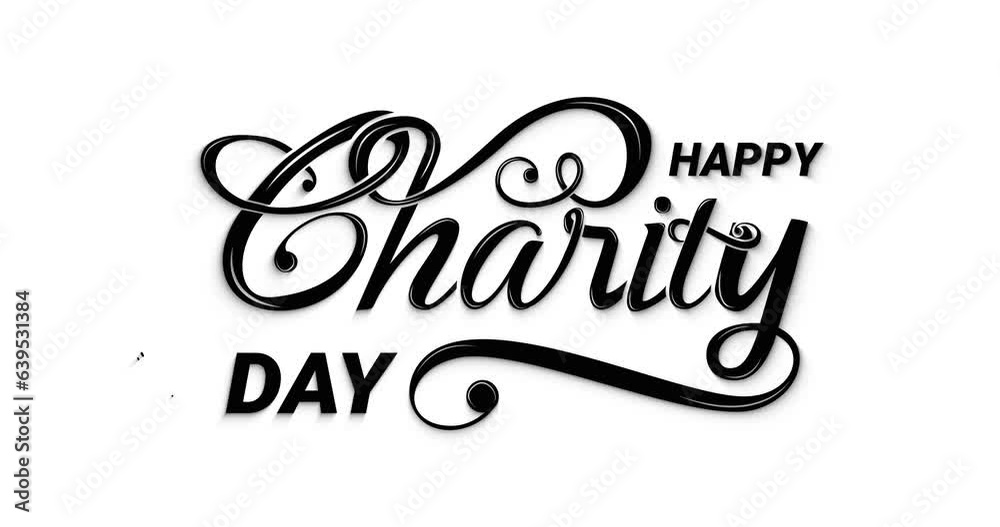 Happy charity day. International Day of Charity. Handwritten modern ...