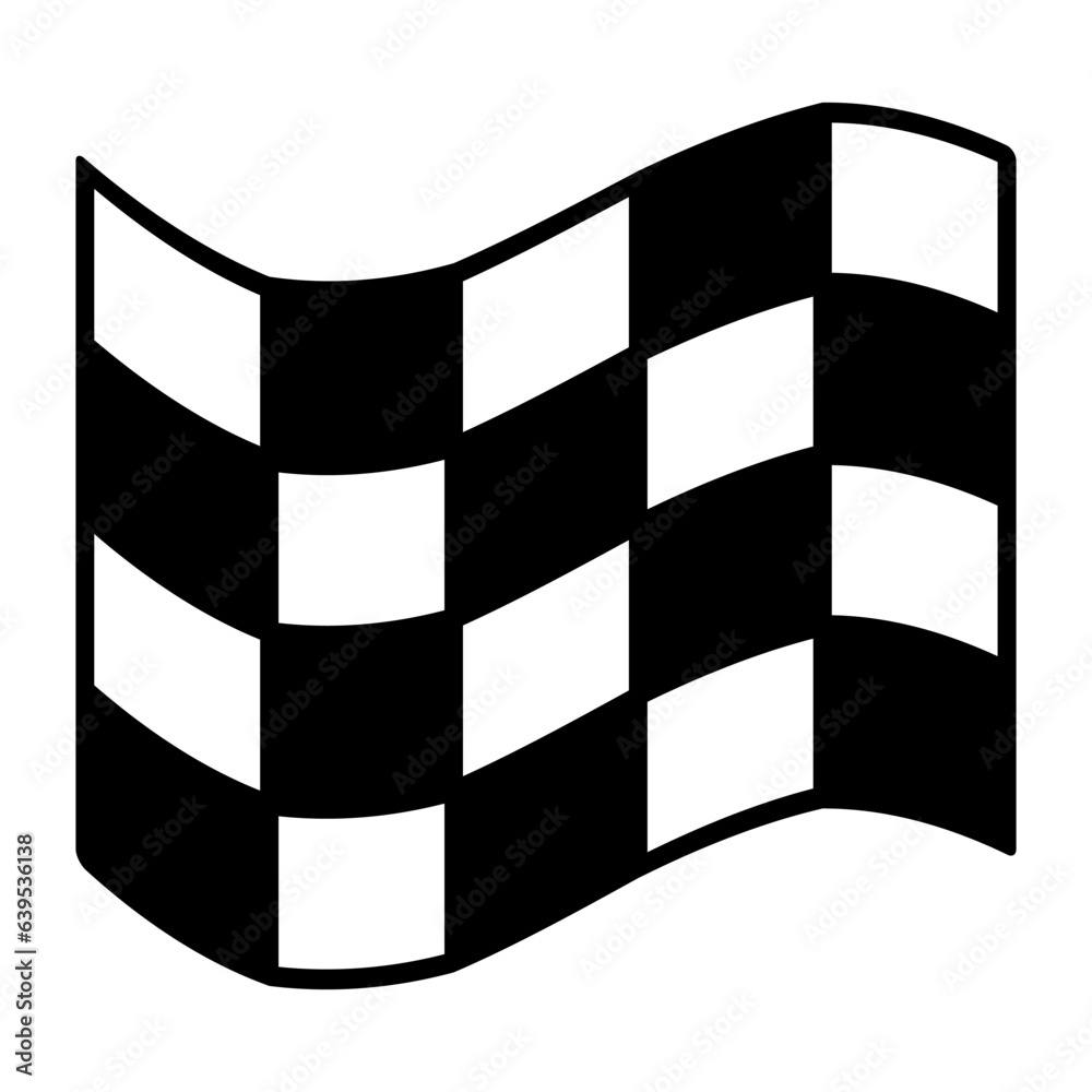Black and white checkered flag. Black and White line art style ...