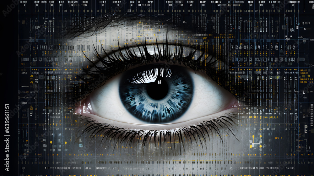 A visualization of data being encrypted and transformed into an ...