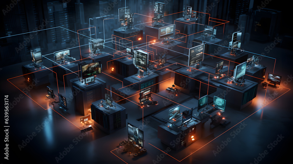 A visual representation of a network's defense architecture showcases ...
