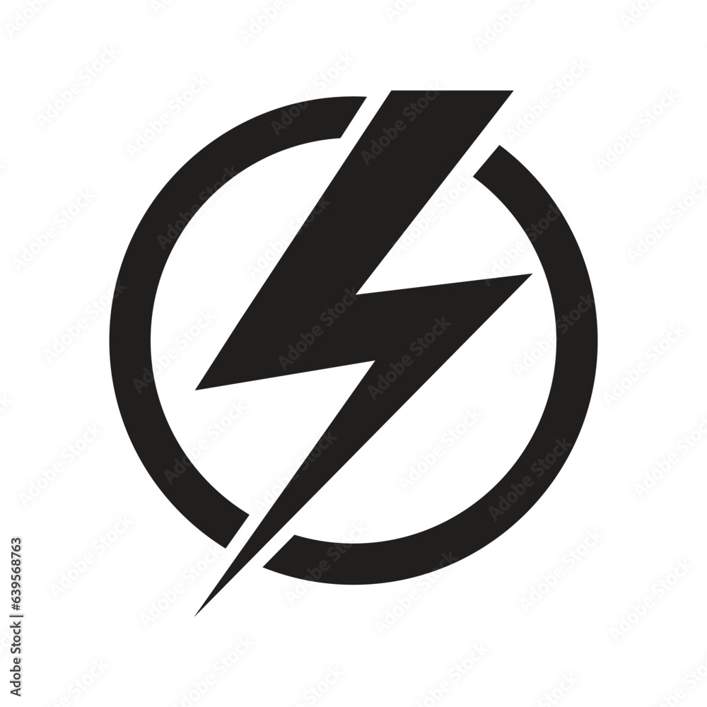 Thunder Lightening Icon Vector, Electric Power Vector, Energy Bolt ...