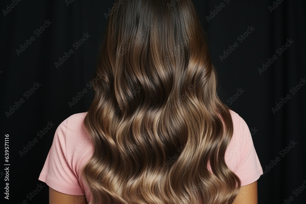 Back view Woman's hair transformation – before-after with shine, volume ...