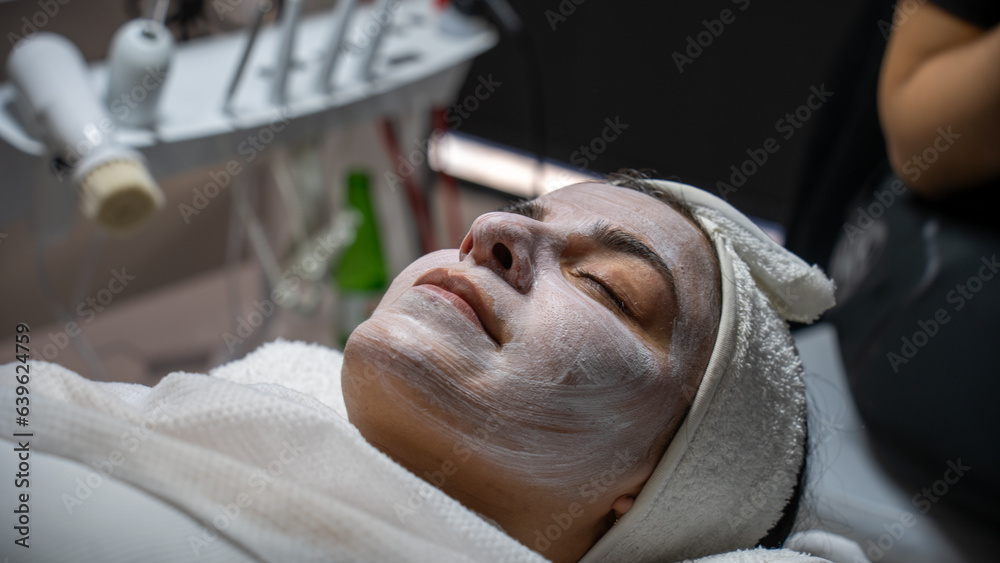 skin care. The woman has my skin pressure and mask made to get rid of ...