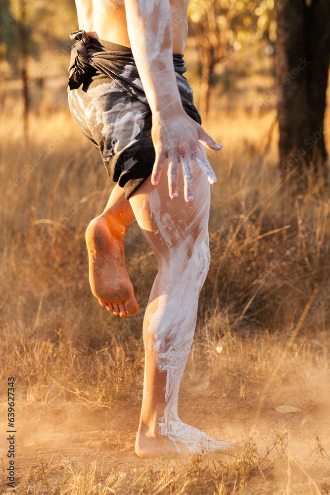 First Nations Australian young dancing singing song for traditional ...