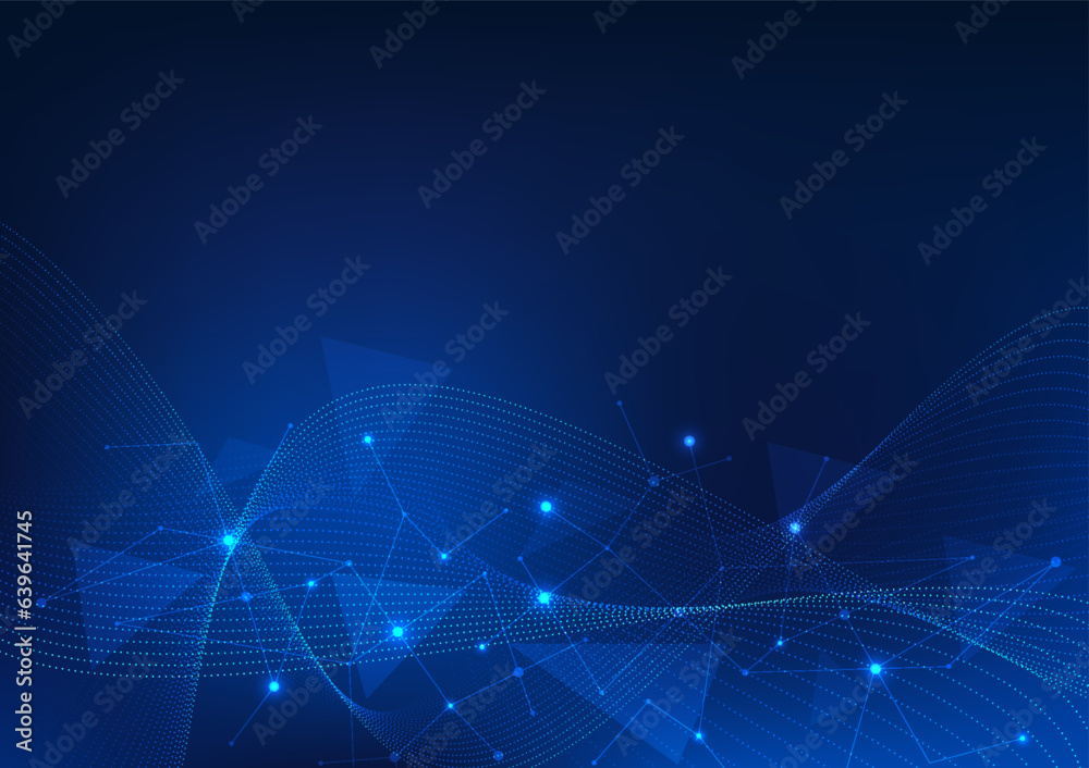 Technology background Use geometric shapes to design. by adding ...