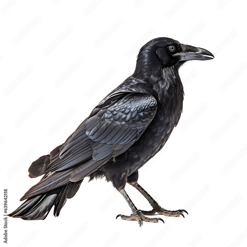 Grand Corbeau - Corvus corax avec transparence, sans background Stock ...