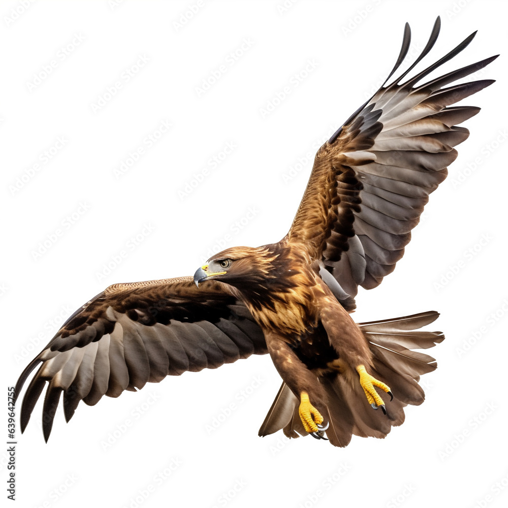 Aigle royal en vol (Aquila chrysaetos) avec transparence, sans background Stock Photo | Adobe Stock