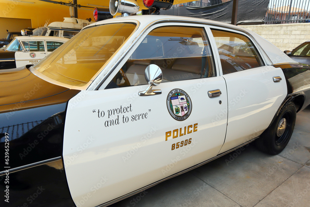 Los Angeles, California: Exhibition of Police vehicles at the LAPD Los ...