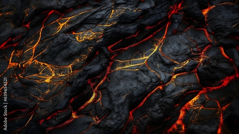 Lava background wallpaper of magma. Fiery cracks on the earth's surface ...